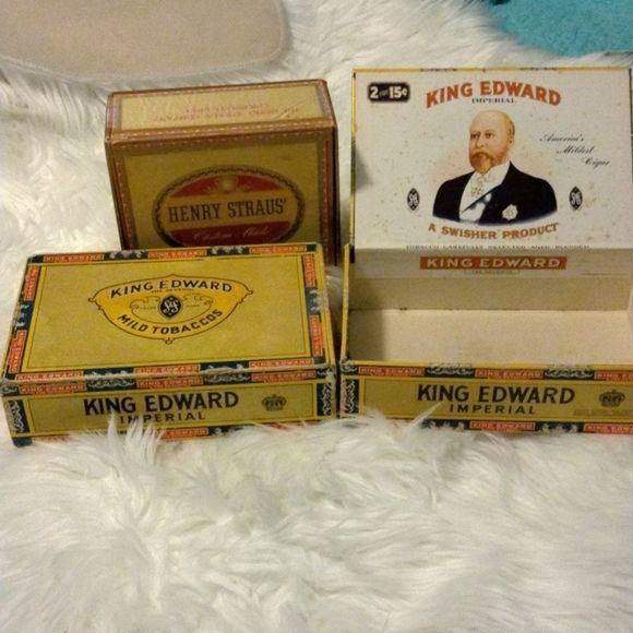 king Edwards | Other | 3 Vintage Cigar Boxes King Edwards Henry Straus ...